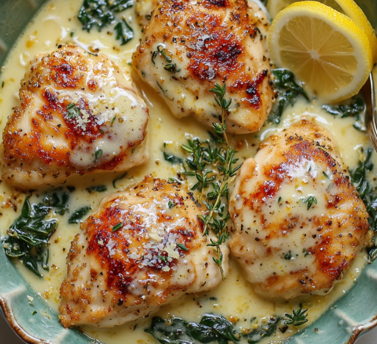 delicious Lemon Butter Spinach and Artichoke Chicken 30-Min